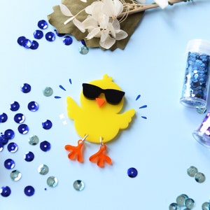 Cool Chick Pin- Pins-chicken Hen Pins-bird Brooch- Enamel Pins- Acrylic ...
