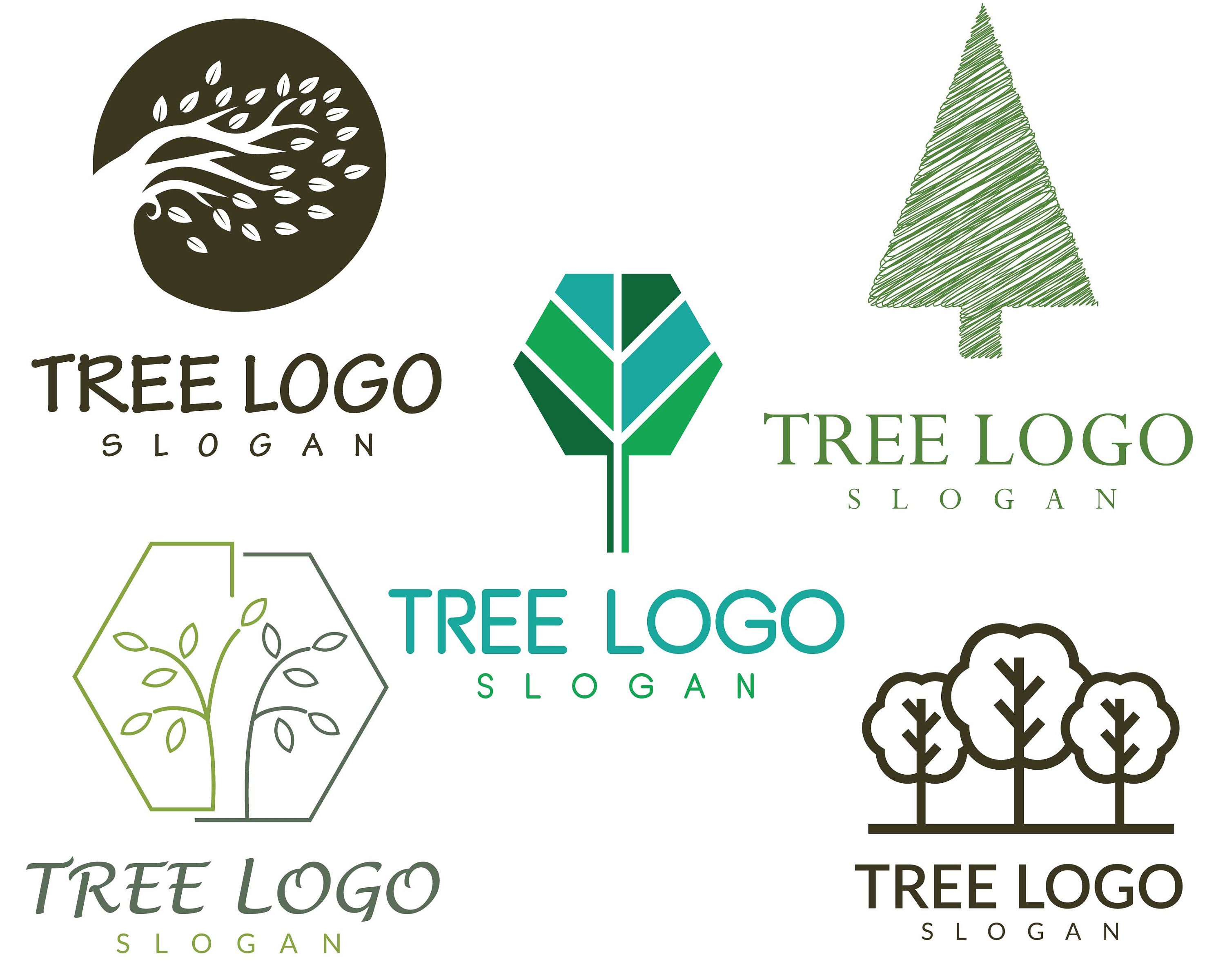 Tree Logo Templates, Nature Logo, Plants Logo Icon Illustrations, Tree ...