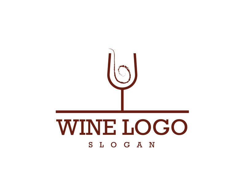 Wine Logo Templates Wine Glass and Bottle Logo Design Wine - Etsy