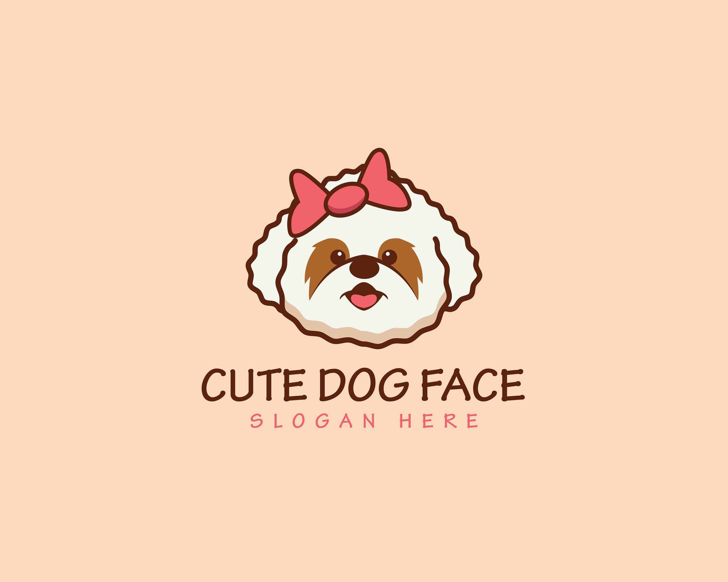 Dog Png, Puppy Cartoon Design, Cute Dog Face Icons, Dog Logo Template ...