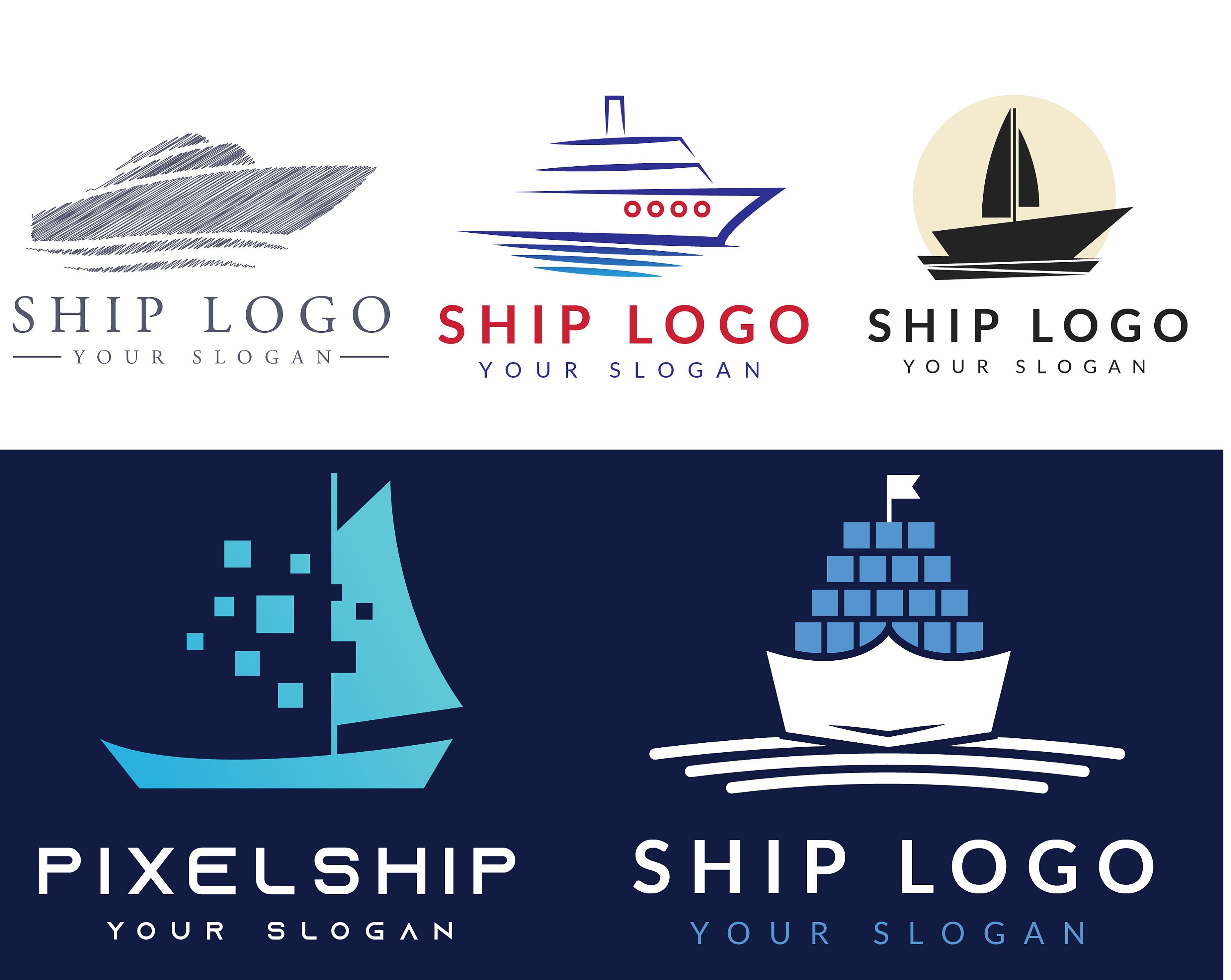Plantillas de logotipo de barco, imágenes prediseñadas de barco, icono ...