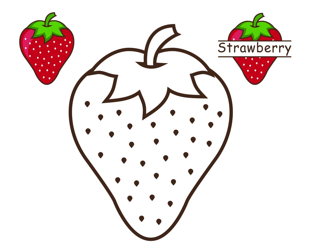 Strawberry Eps, Strawberry Fruit Svg, Strawberries Monogram, Strawberry ...