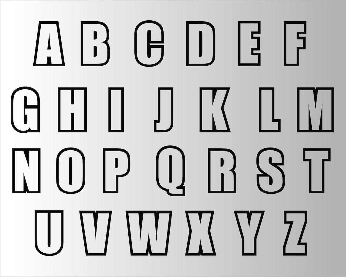 Letras contorno svg, alfabeto eps, mayúsculas vector de letras ...
