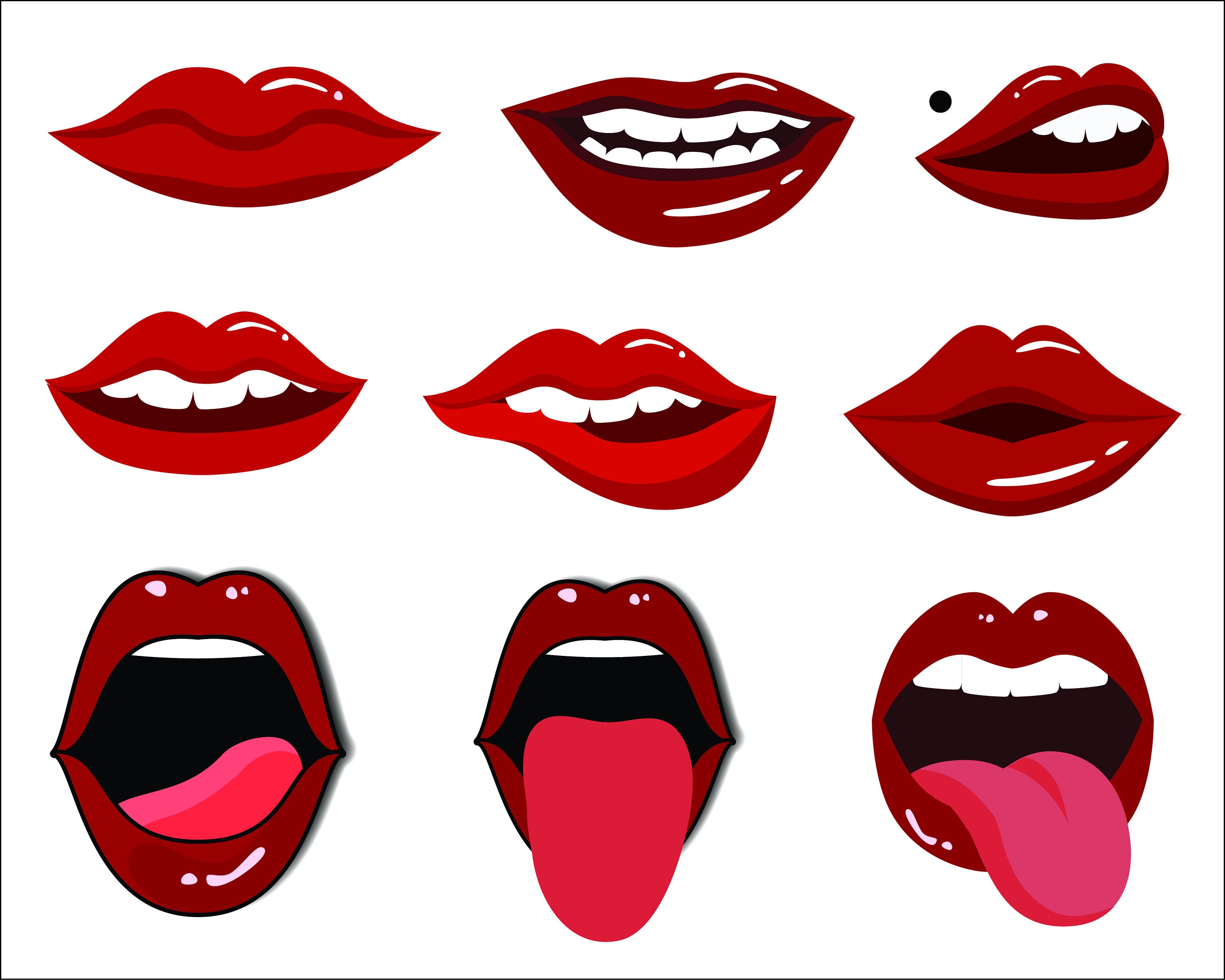 Lips Svg, Woman Lips Eps, Lips Mouth Tongue Sexy Lips Logo, Exy Red Pop ...