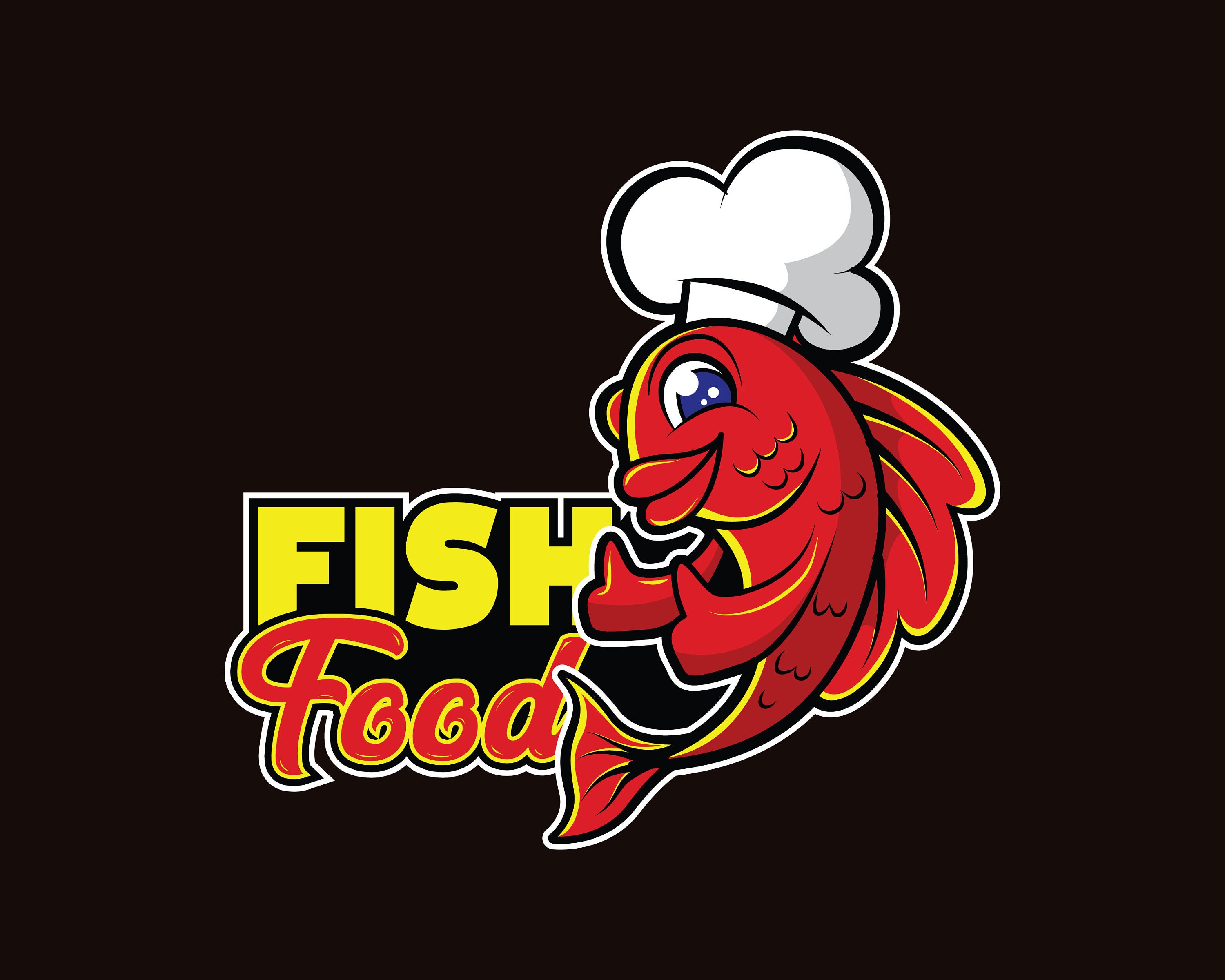 Fish Food Svg, Fish Logo, Fish Chef Clipart, Fish Creative Design Png ...