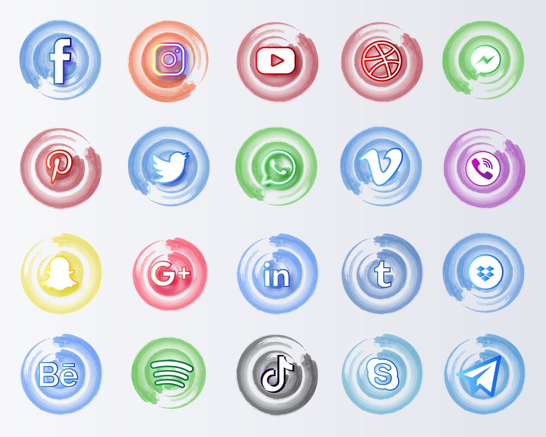 Social Media Icon, Social Media Button Social Media Clipart, Vector ...