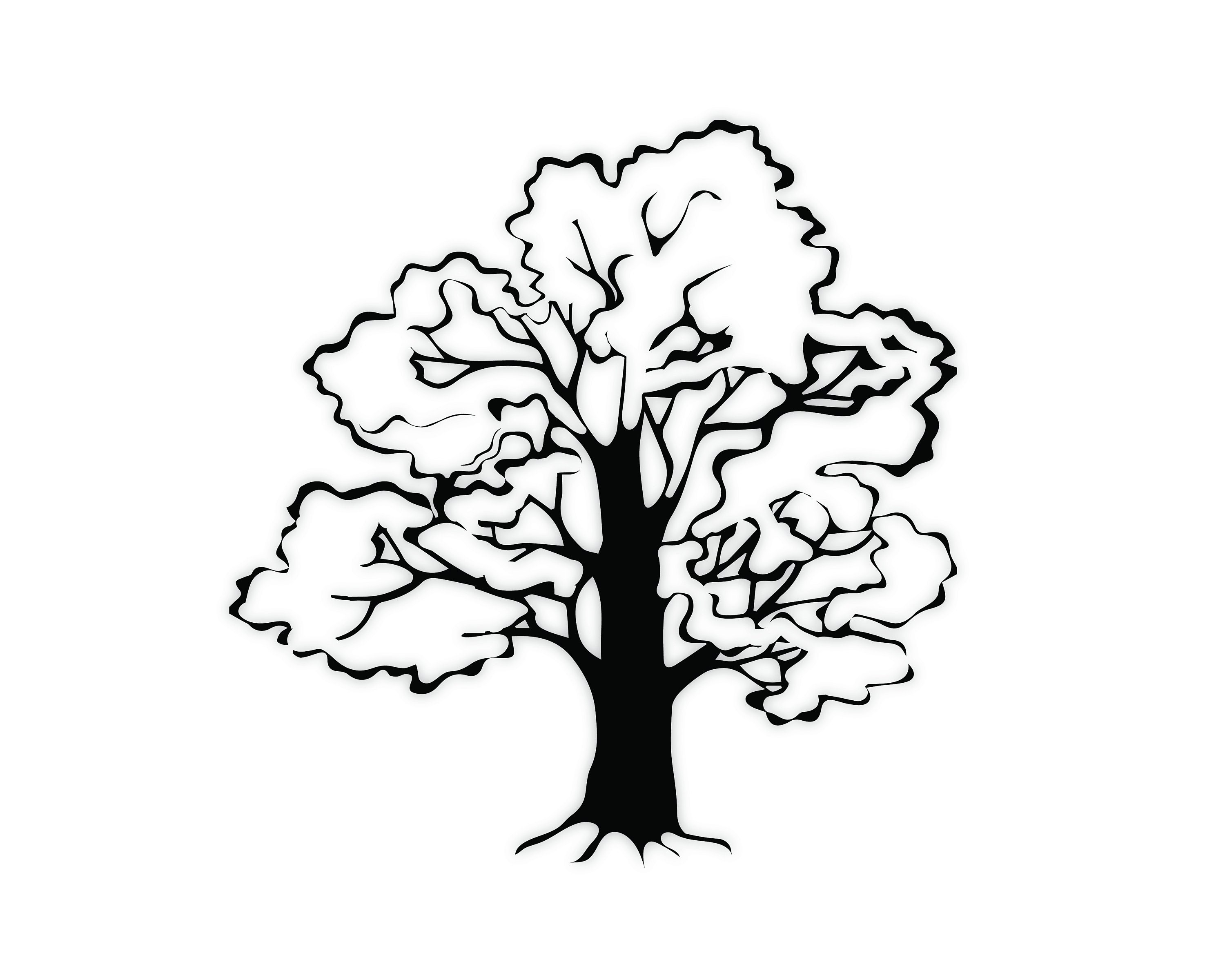 Tree Outline Svg Tree Clipart Tree Vector Tree Clipart - Etsy