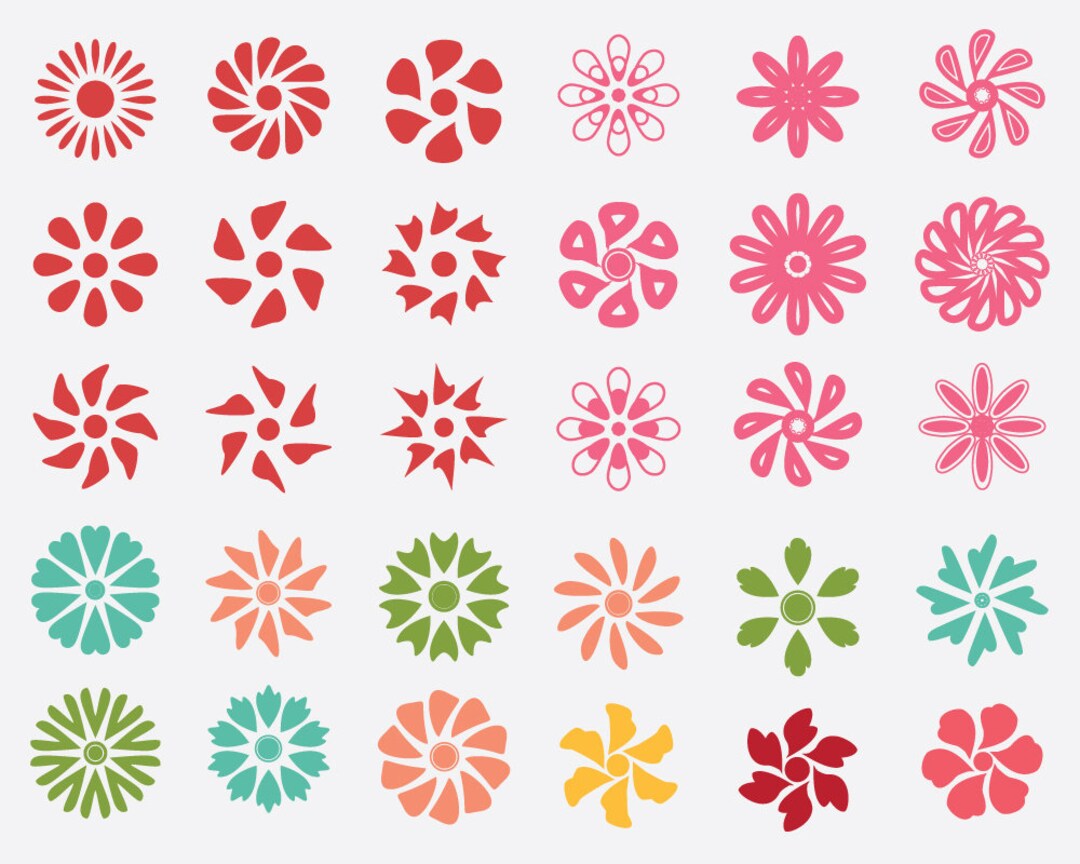 Flower SVG, Flower Eps, Gardening Flower Icon Svg, Flat Flowers Clipart ...