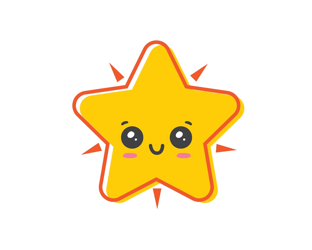 Happy Star EPS, Star Svg, Star Clipart, Smiling Star Vector Design, Yellow Star Image, Star ...