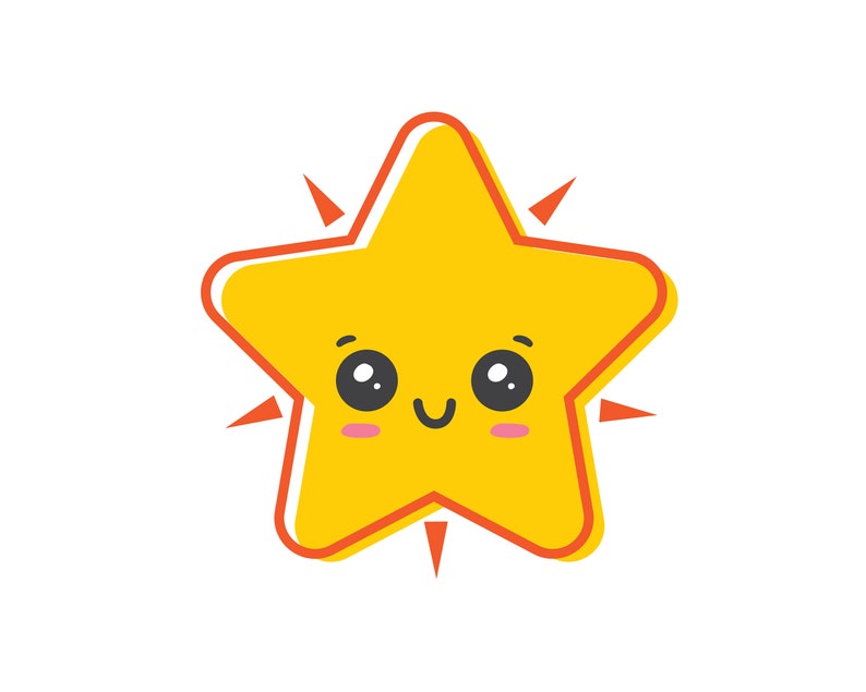 Happy Star EPS, Star Svg, Star Clipart, Smiling Star Vector Design ...