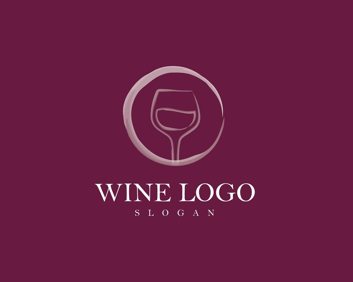 Wine Logo Templates Wine Glass and Bottle Logo Design Wine - Etsy