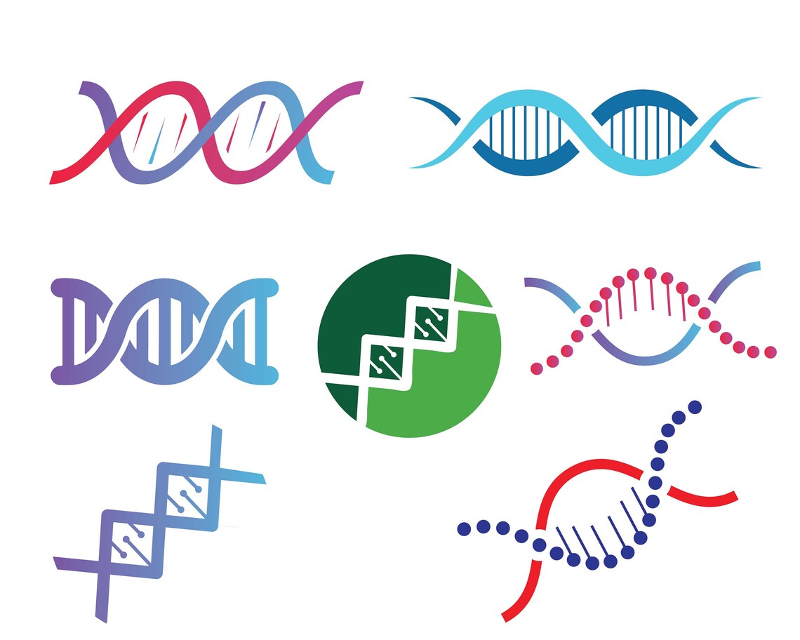 DNA Logo Templates Split Dna Eps Dna Icon Dna Clipart - Etsy