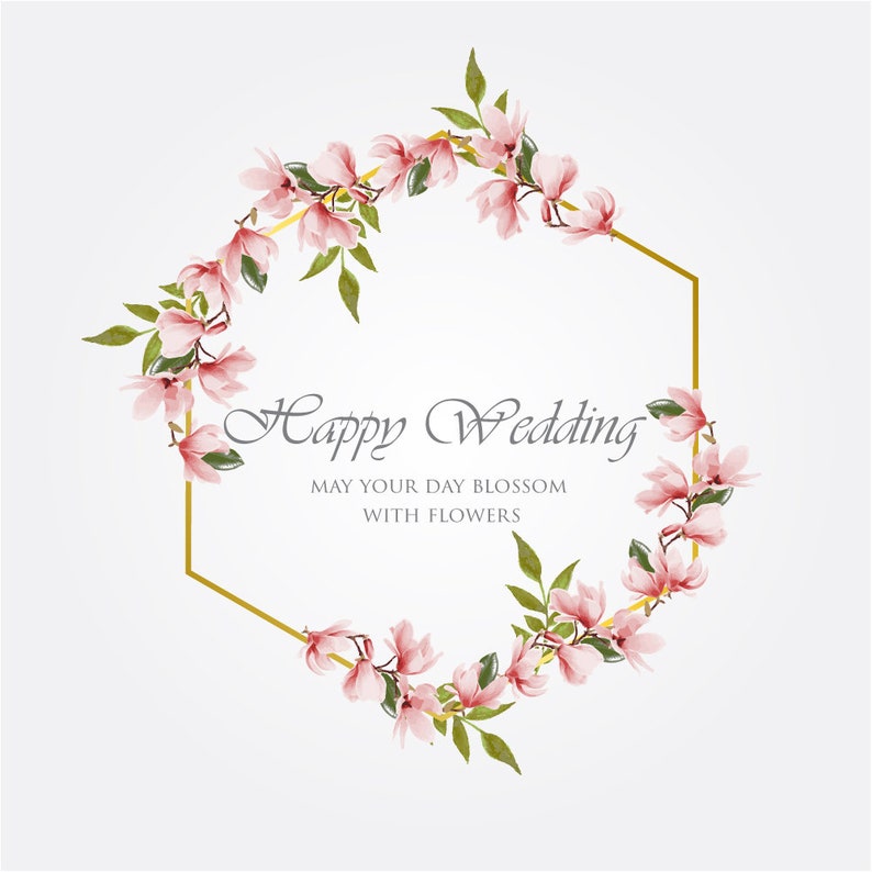 Flower Wreath Clipart, Floral Border Image, Elegant Floral Frame Vector ...