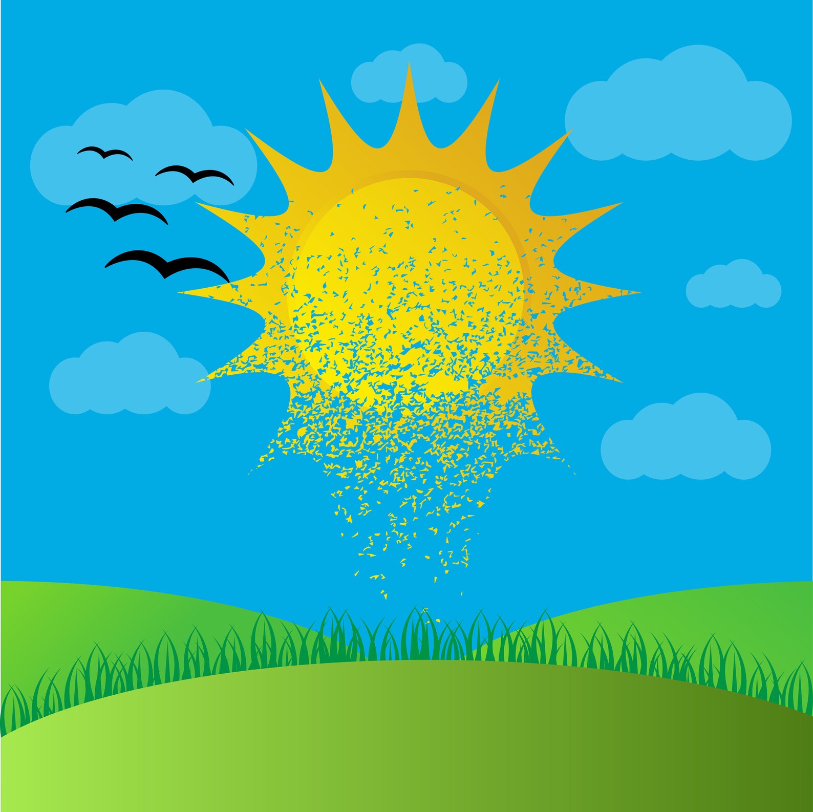 Garden Svg, Ground Svg, Playground Svg, Sunny Day Vector Design, Sun ...