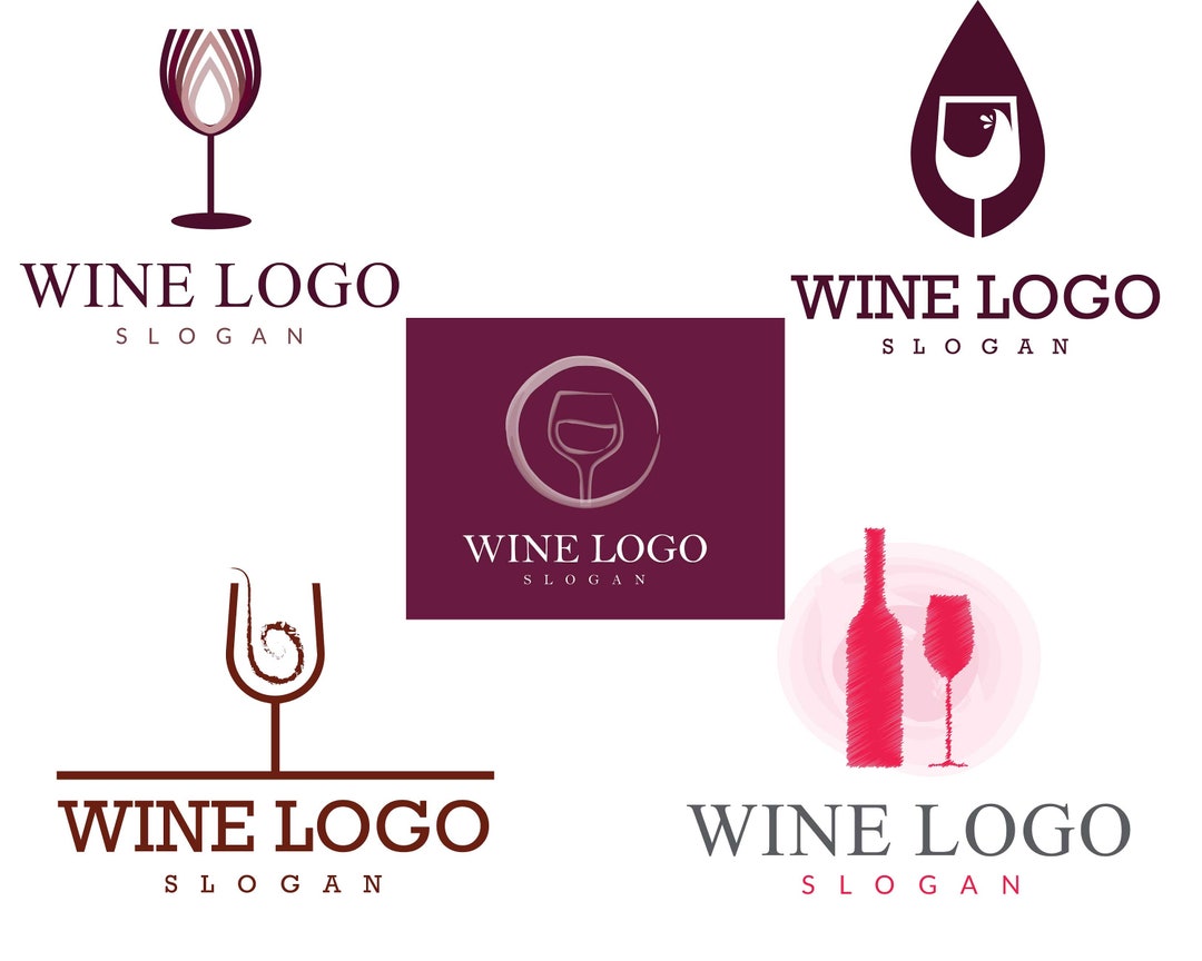 Wine Logo Templates, Wine Glass and Bottle Logo Design, Wine Vector ...