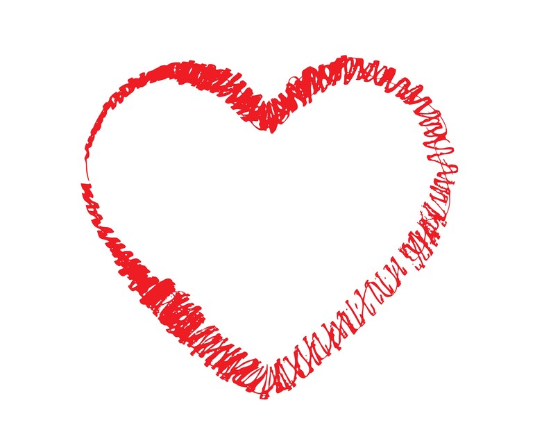 Hart Svg, Hand getekend Hart svg, Hart icoon Svg, Doodle Hart Svg ...