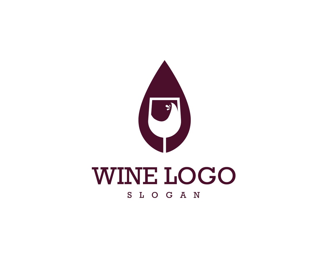 Wine Logo Templates Wine Glass and Bottle Logo Design Wine - Etsy