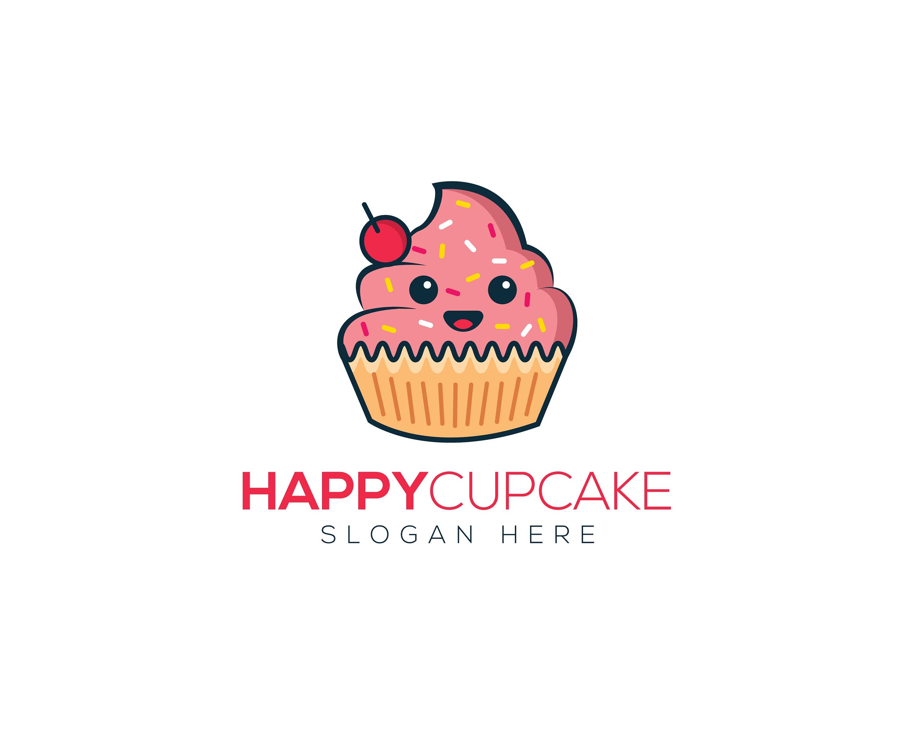 Happy Cupcake Abstract Icon Design, Cupcake SVG, Cupcake Clipart ...