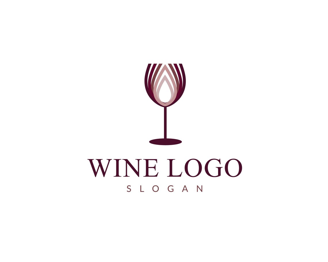 Wine Logo Templates Wine Glass and Bottle Logo Design Wine - Etsy