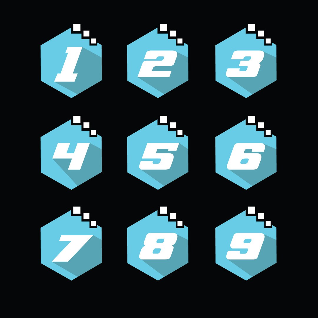 Numbers Svg Number Vector Buttons Eps 1 2 3 4 5 6 7 - Etsy