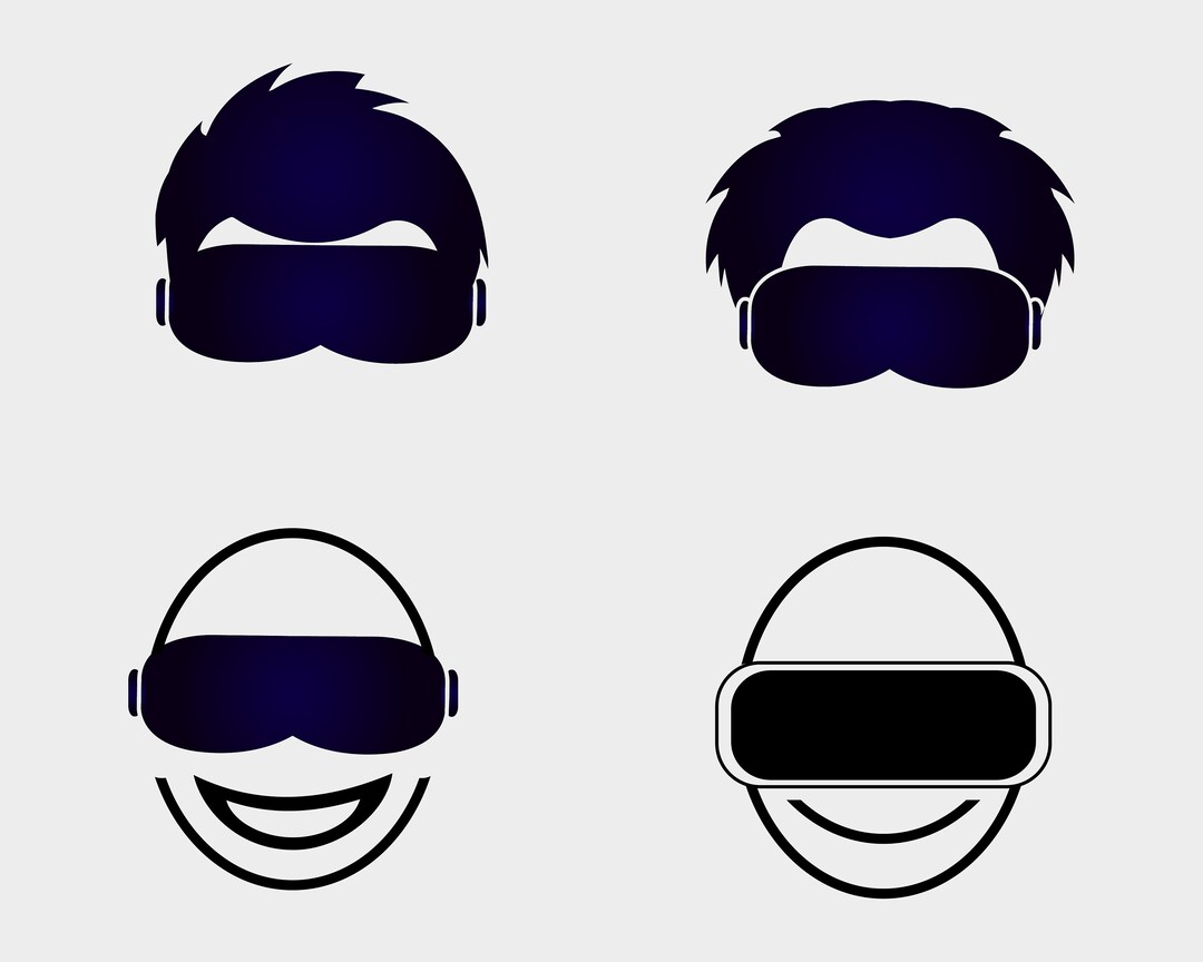VR Vision Logo, VR Vision Svg, VR Vision Headset With Boy Head Vector ...