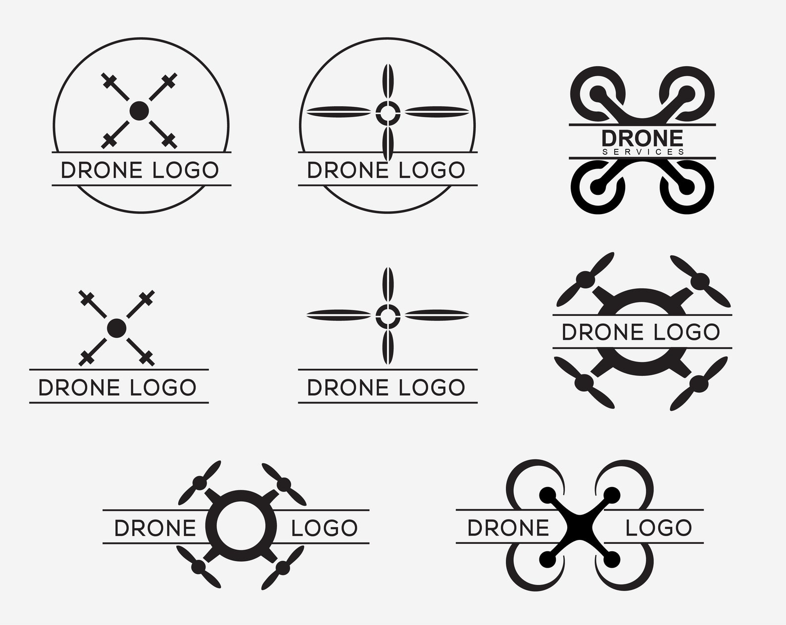 Drone Logo Collection, Drone SVG, UAV SVG, Drone Icon Svg, Drone ...
