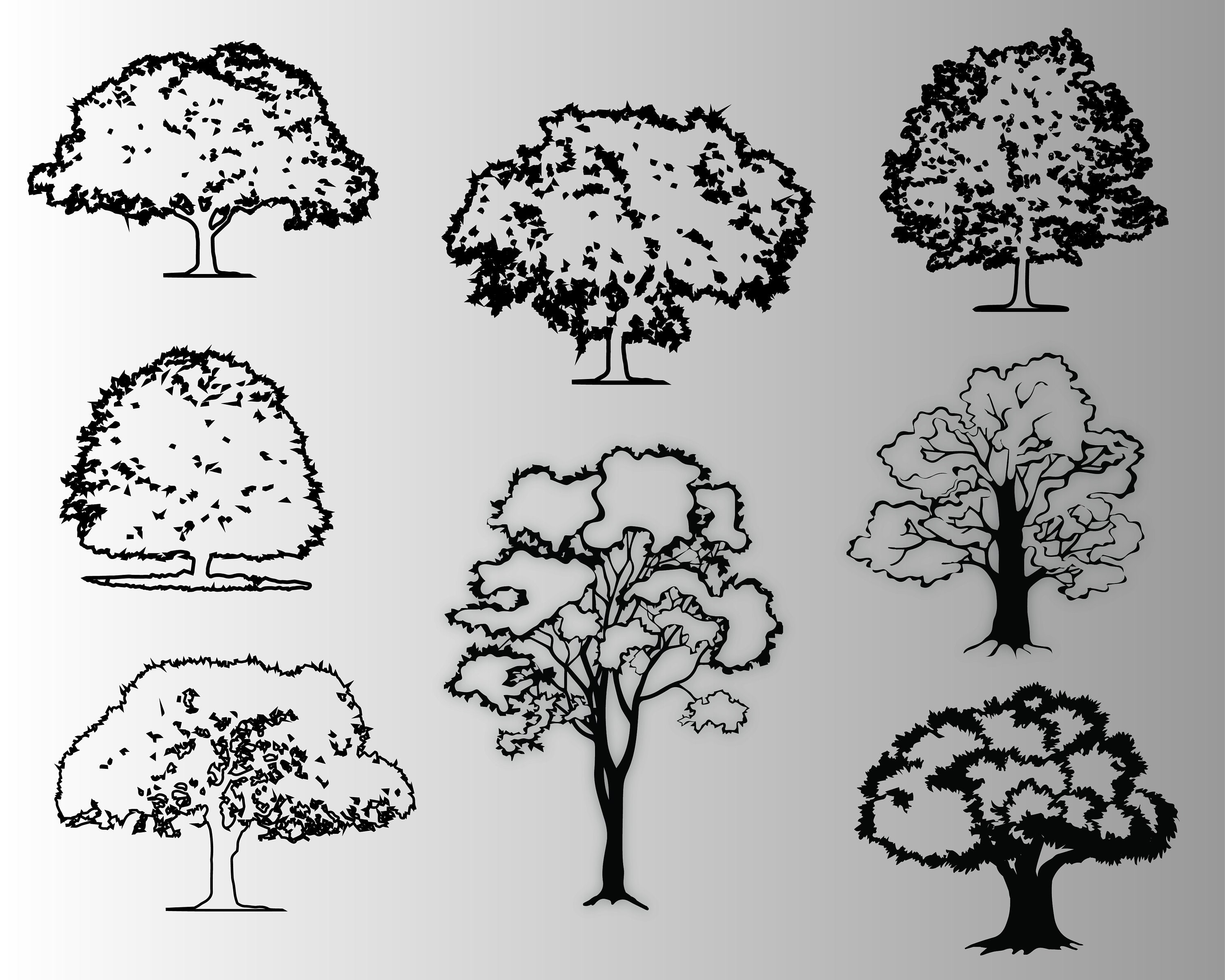 Sketched Tree Vector Clipart
