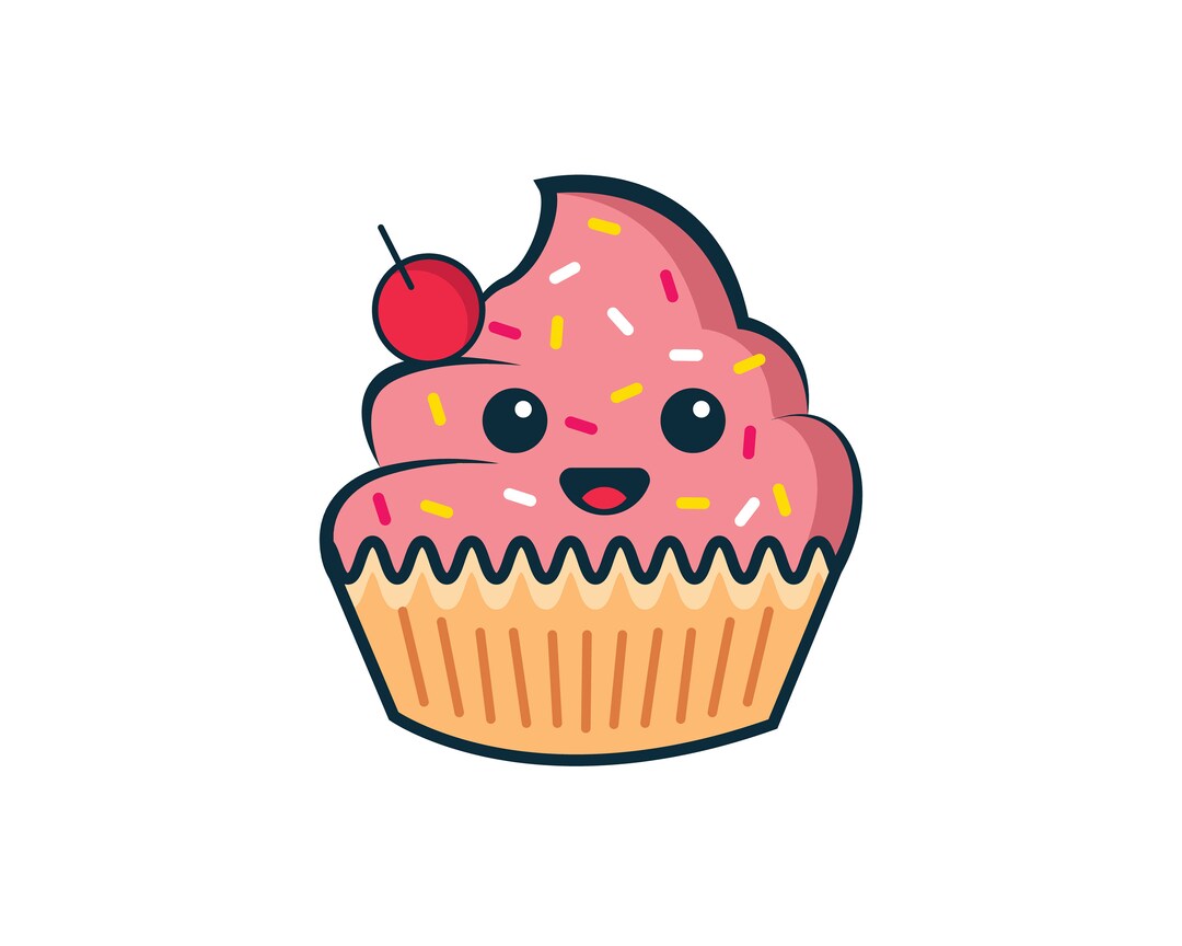 Happy Cupcake Abstract Icon Design, Cupcake SVG, Cupcake Clipart ...