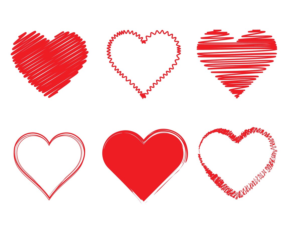 Heart Svg Hand Drawn Heart Svg Heart Icon Svg Doodle Heart | Etsy