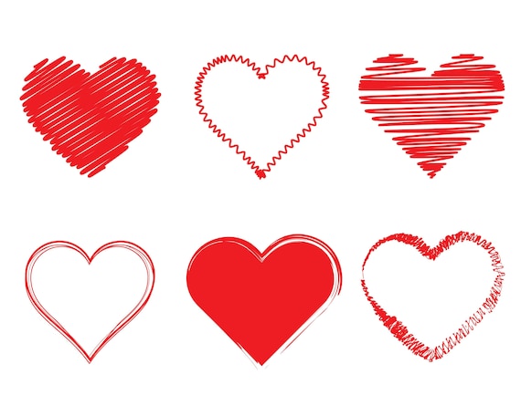 Heart Svg Hand Drawn Heart Svg Heart Icon Svg Doodle Heart | Etsy