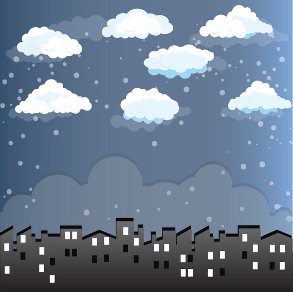 Night city sky eps city skyline with Cloudy sky svg Cloud | Etsy