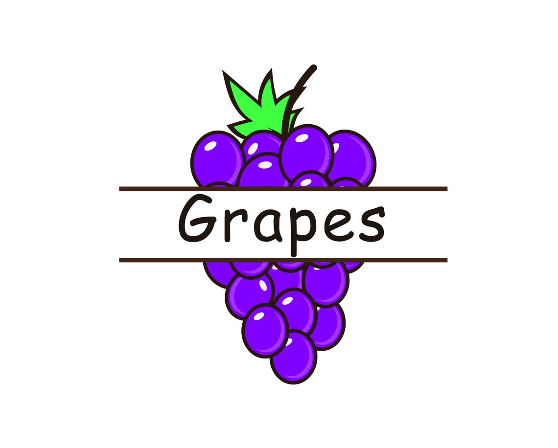 Grapes Eps, Grapes Clipart, Grapes Svg, Grapes Fruit Learning and Color ...