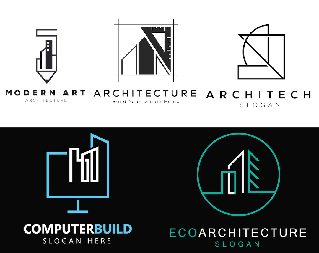 Architectural Design Logo Set Of Architect House Logo Building.