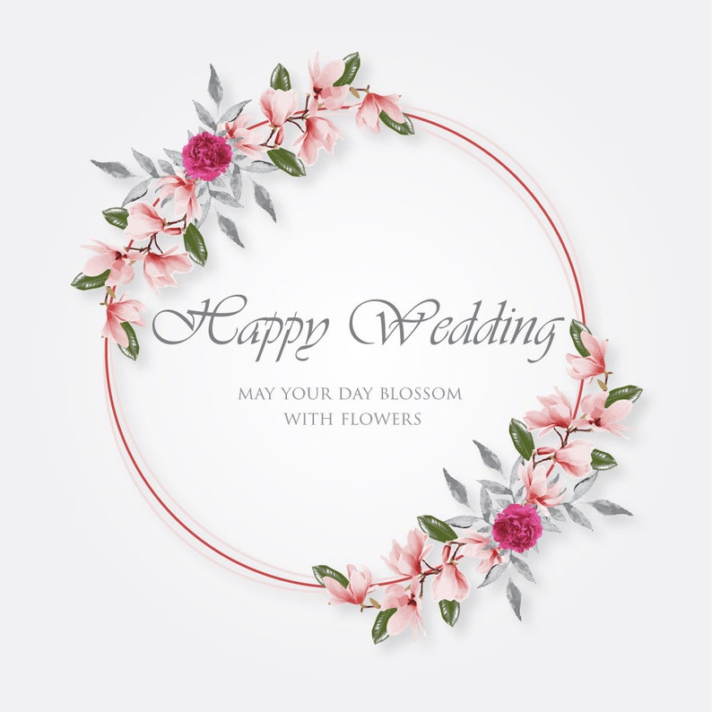 Flower Wreath Clipart, Floral Border Image, Elegant Floral Frame Vector ...