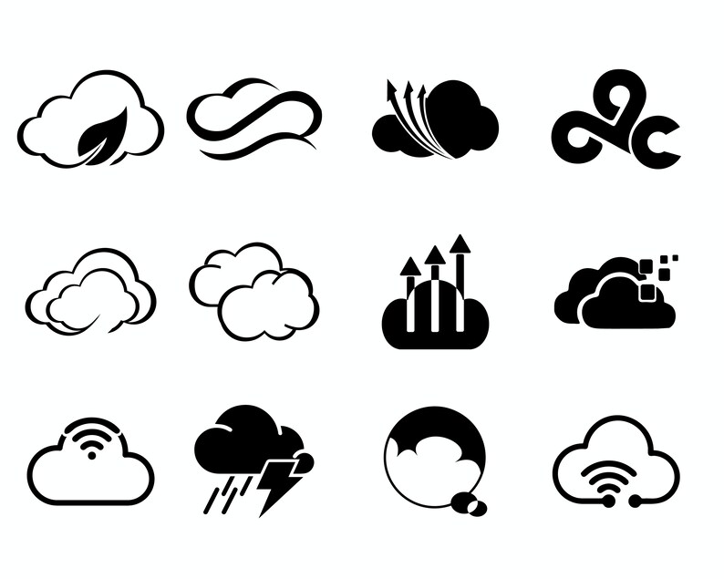 Clouds SVG, Rain Cloud Svg, Cloud Clipart, Weather Svg, Sky Svg, Cloud ...