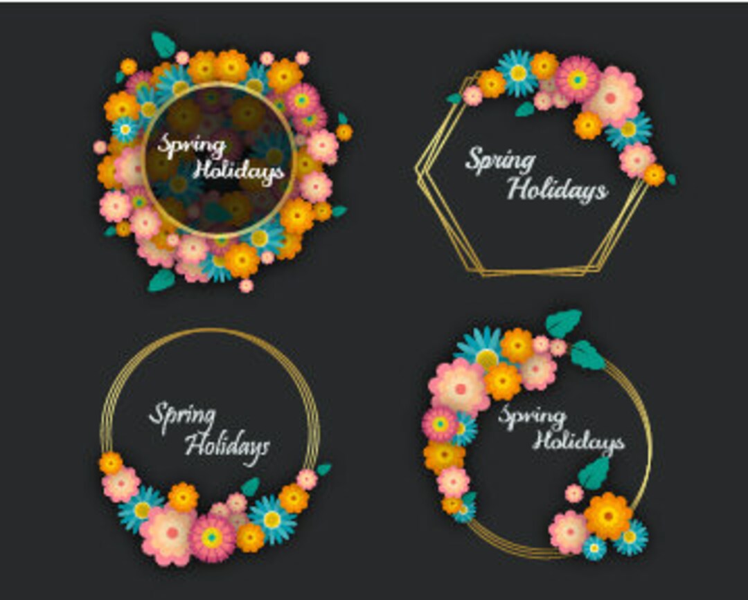 Flower Frame Svg, Floral Frame Vector, Flower Frame Eps, Floral Frame ...