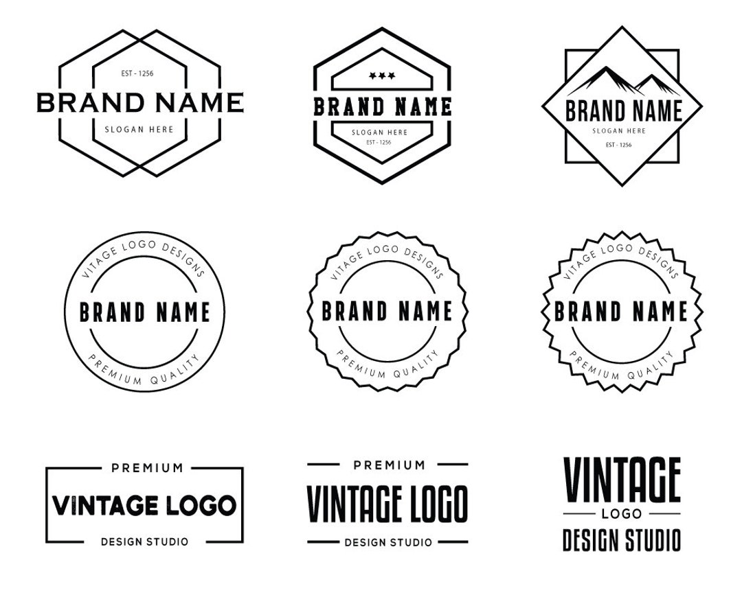 Simple Vintage Logos Hipster Logo Template Design Collection Vector