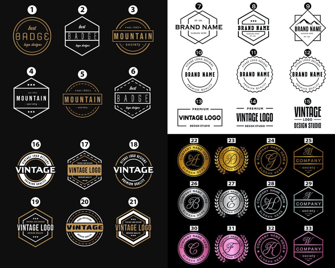 Custom Badge Logo Service, Personalized Vintage Logo Made for Your ...