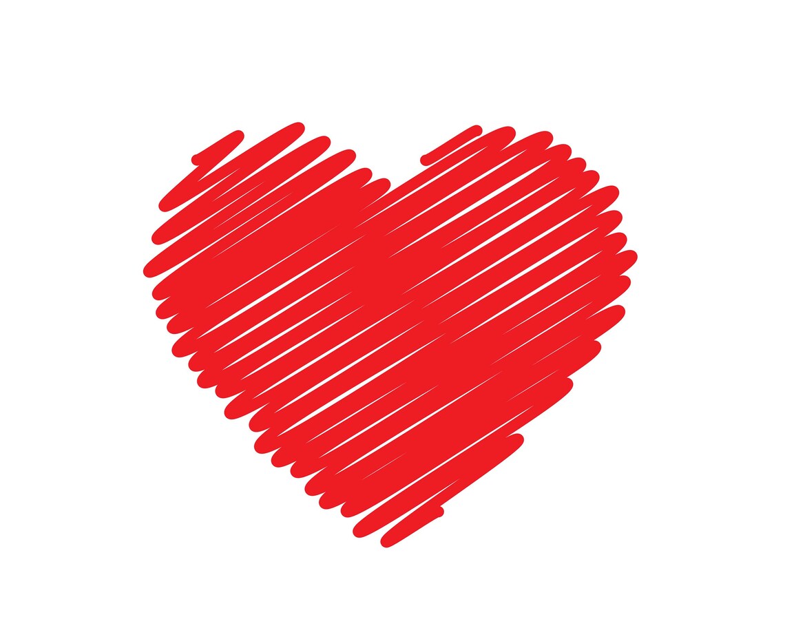 Heart Svg Hand Drawn Heart Svg Heart Icon Svg Doodle Heart | Etsy