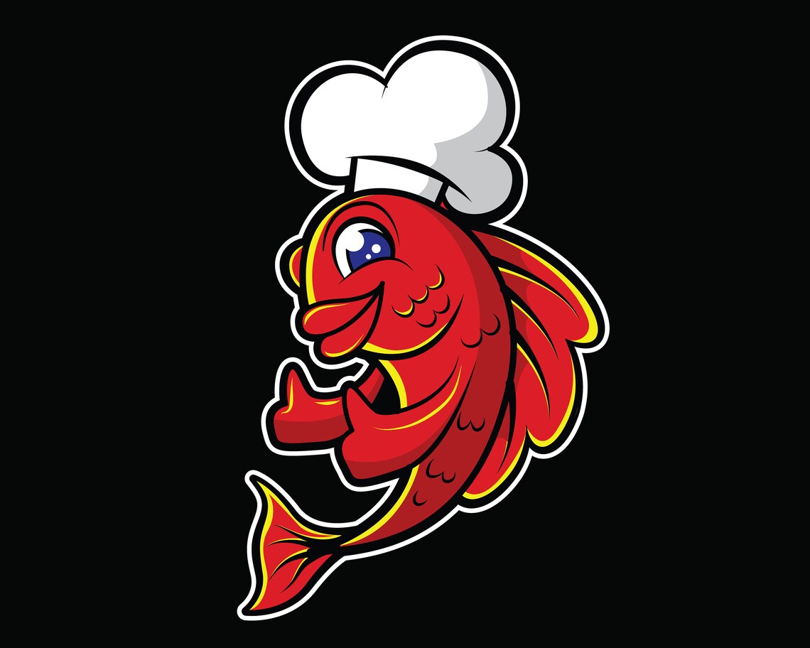 Fish Food Svg, Fish Logo, Fish Chef Clipart, Fish Creative Design Png ...