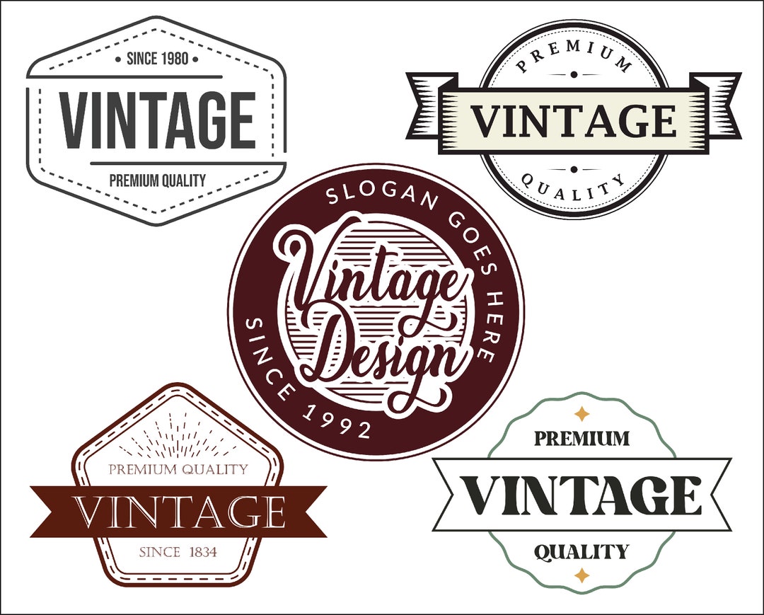 Vintage Logo Files, Retro Vintage Logo, Elegant Vintage Logo Templates ...