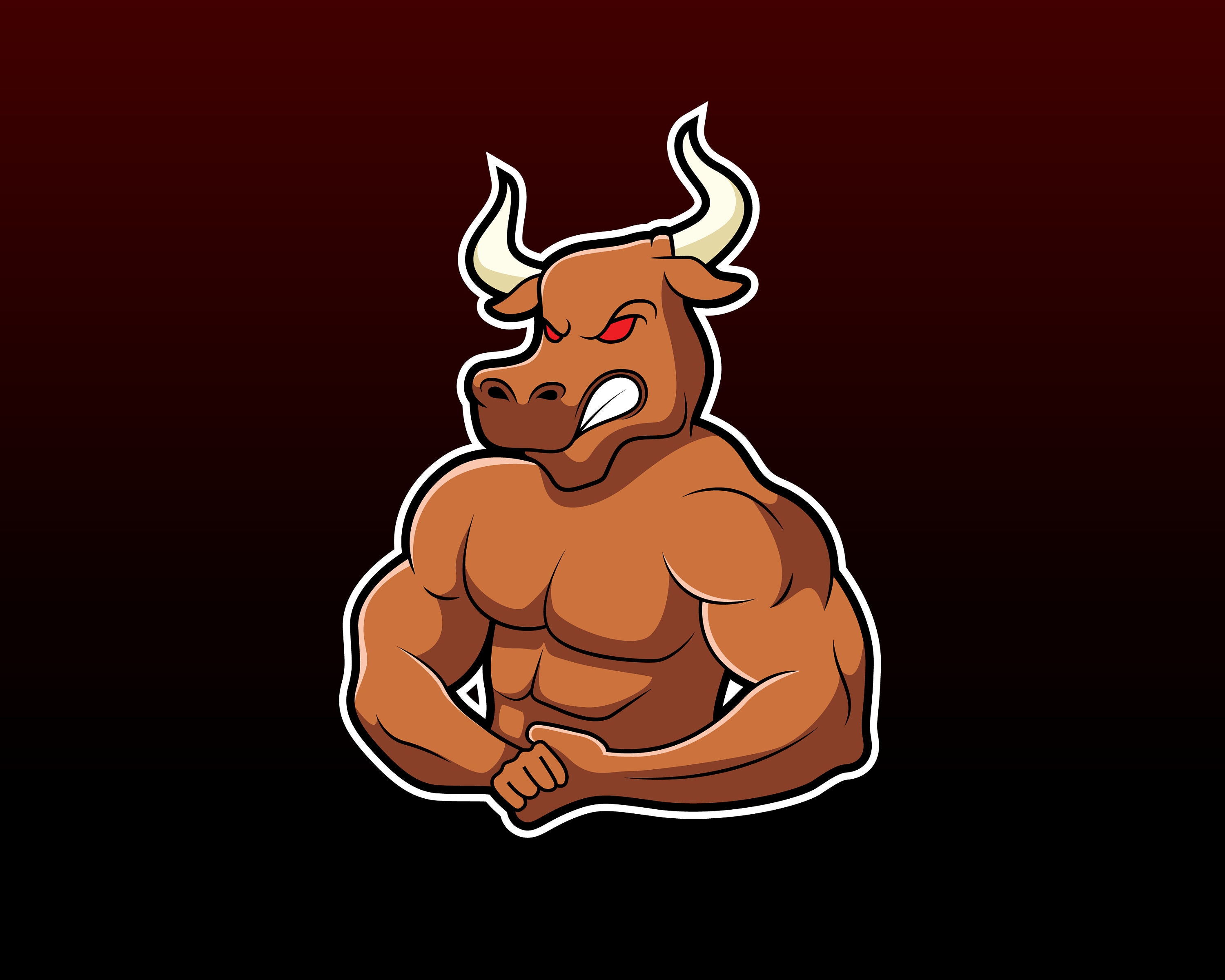 Fitness Bull Svg, Bodybuilding Bull Logo, Strong Bull Vector Design ...