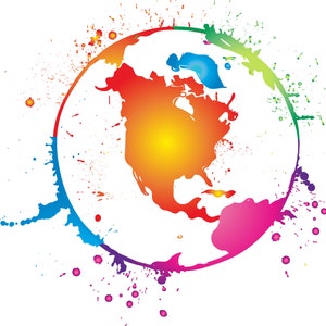 Watercolor North America Png, Universal Design, Watercolor Globe Design, Creative Global Map ...