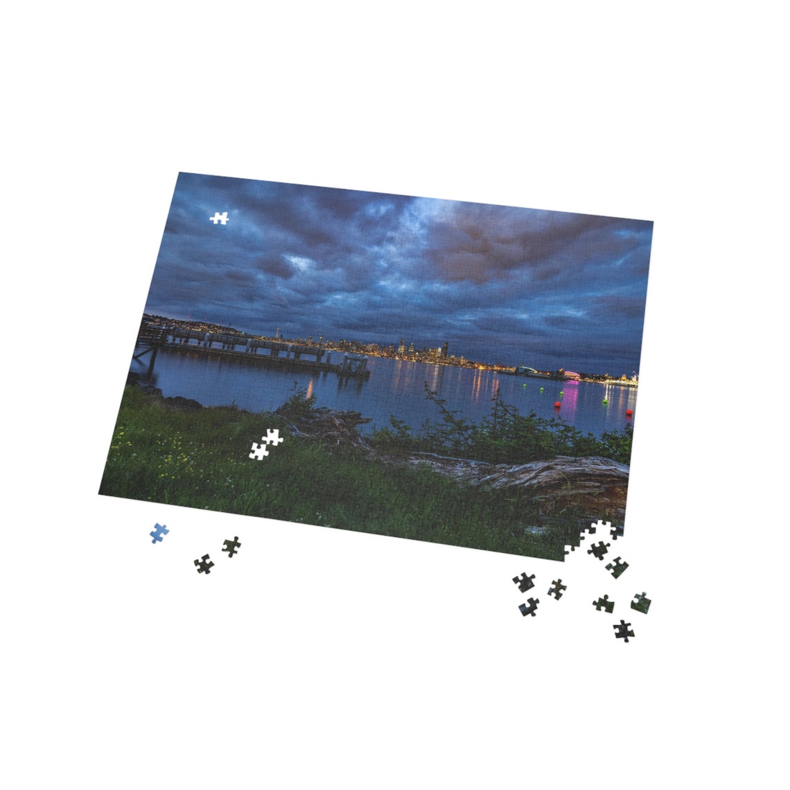 Seattle Skyline at Night Jigsaw Puzzle 1000-piece - Etsy