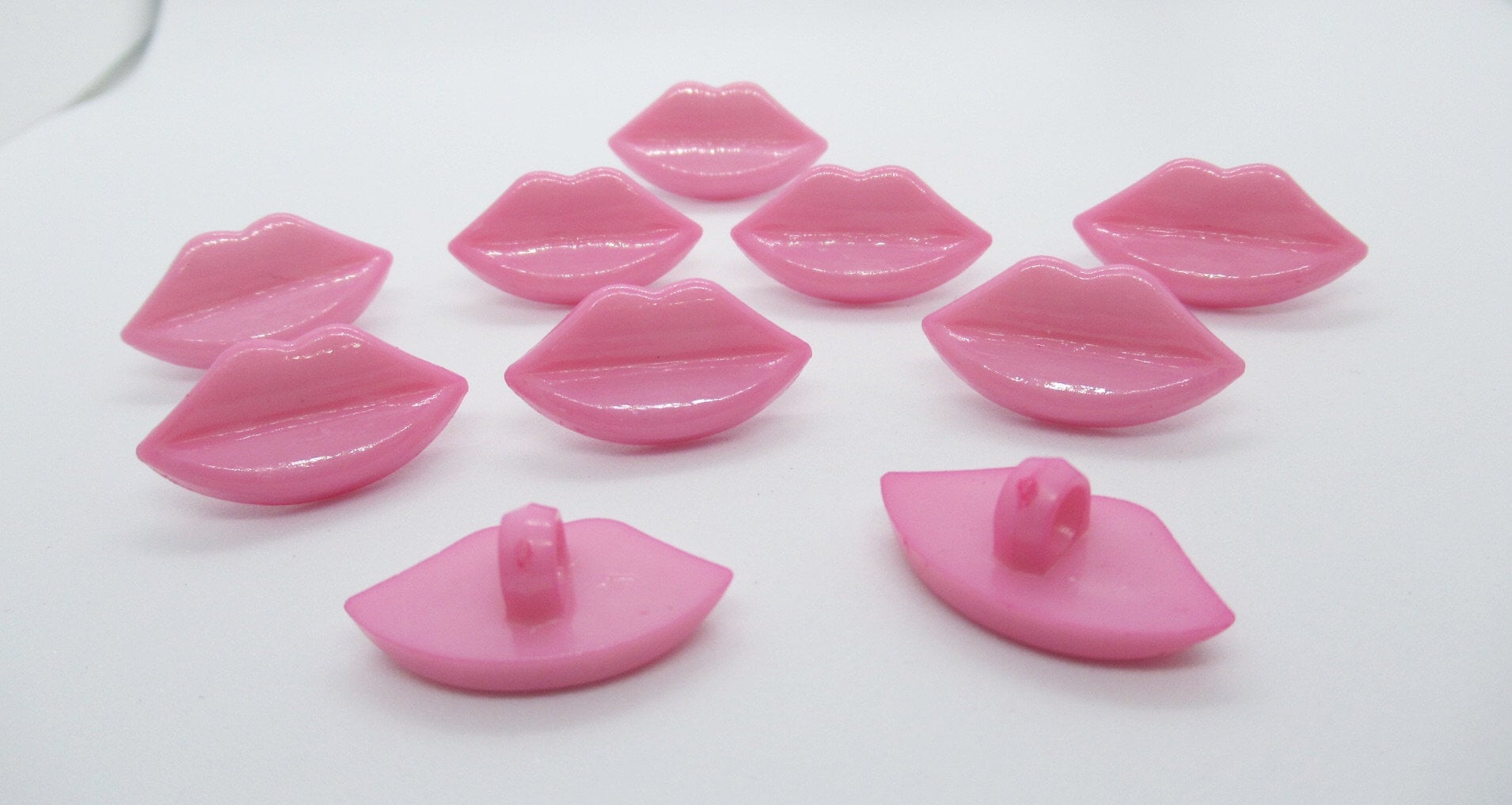 Plastic Lip Buttons Decorative Buttons Set of 10 Pink - Etsy