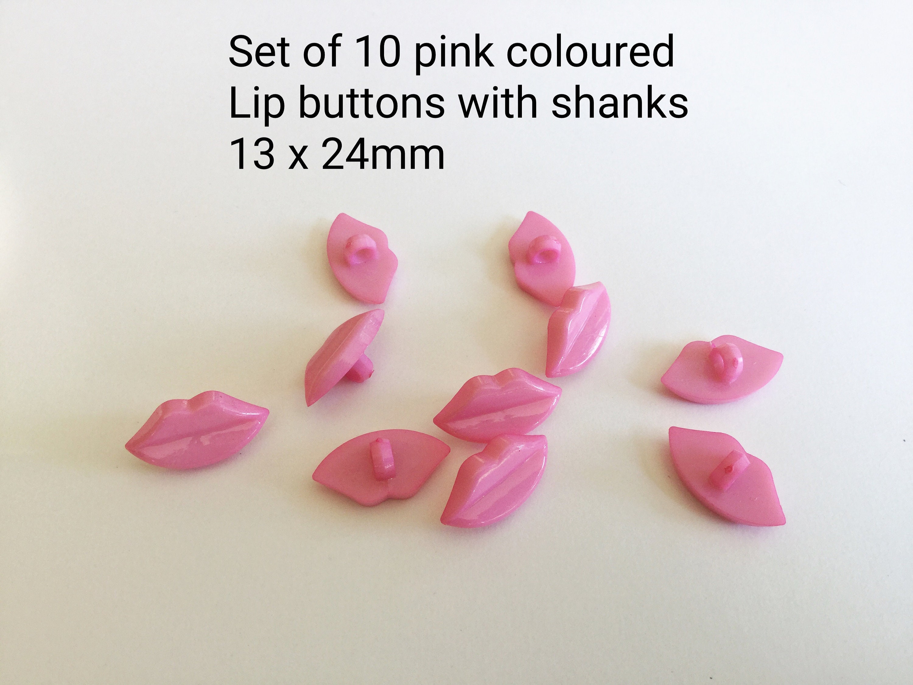 Plastic Lip Buttons Decorative Buttons Set of 10 Pink - Etsy