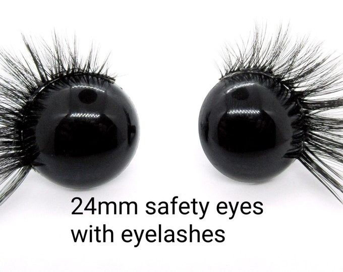 Safety Eyes With Eyelashes 24 Mm Black Safety Eyes Black Safety Eyes ...