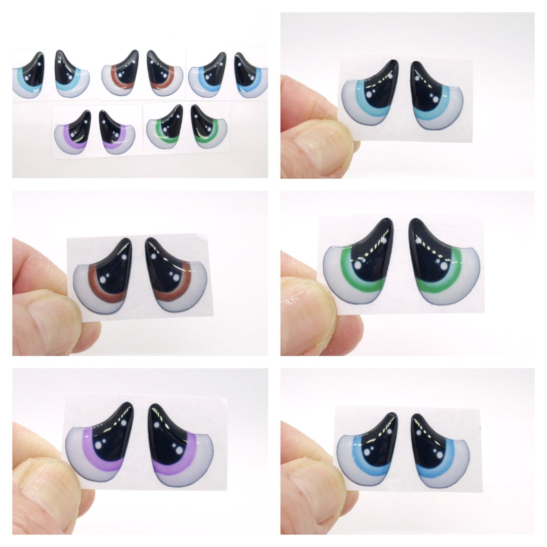 3D Adhesive Eyes Eye Stickers Resin Eyes 5 Pairs of Eyes 20 X 13mm ...