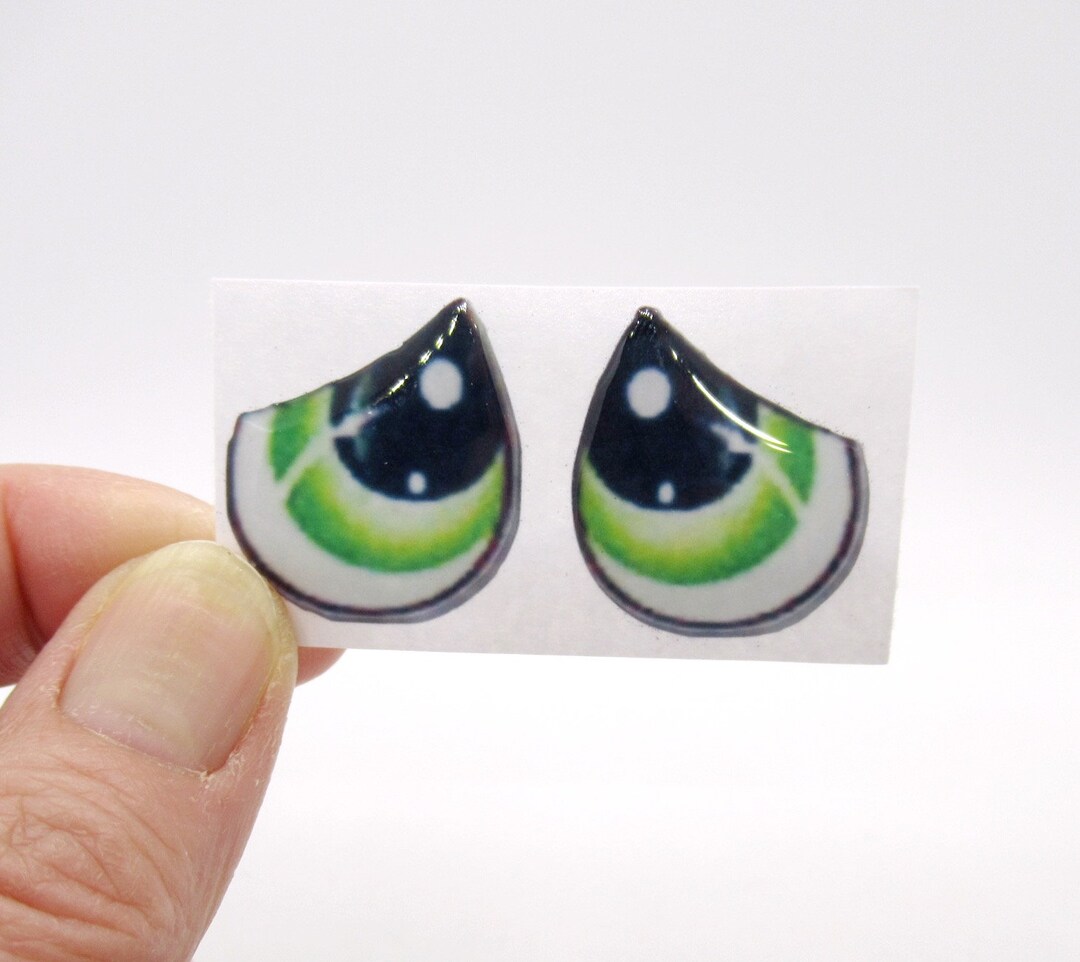 3D Adhesive Eyes - Large Resin Eye Stickers - 1 Pair - Green - Resin ...