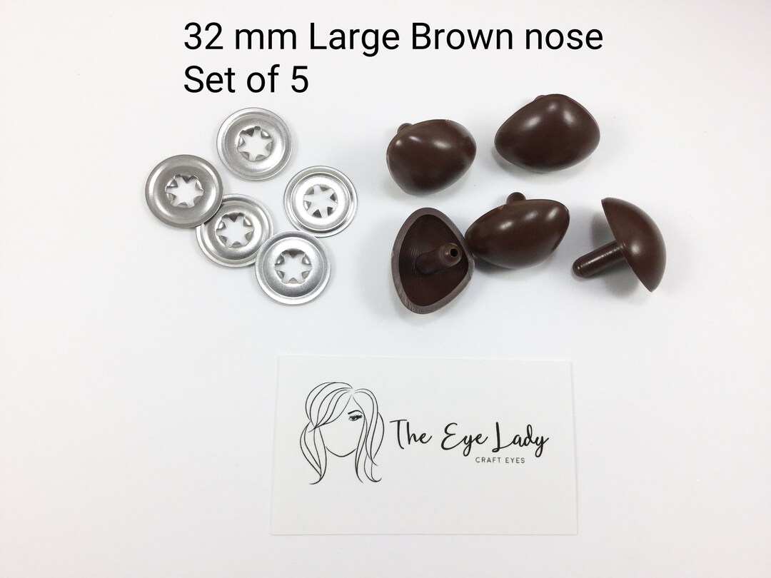 32mm Large Brown Triangle Animal Nose - Set of 5 - Amigurumi Plastic ...